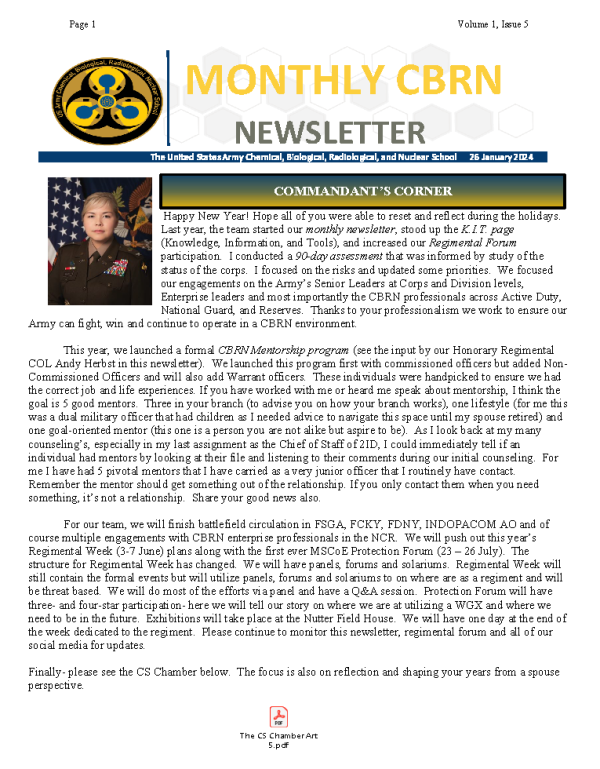 Colonel W. Maria Bochat Assumes the Duties of Commandant of the United ...